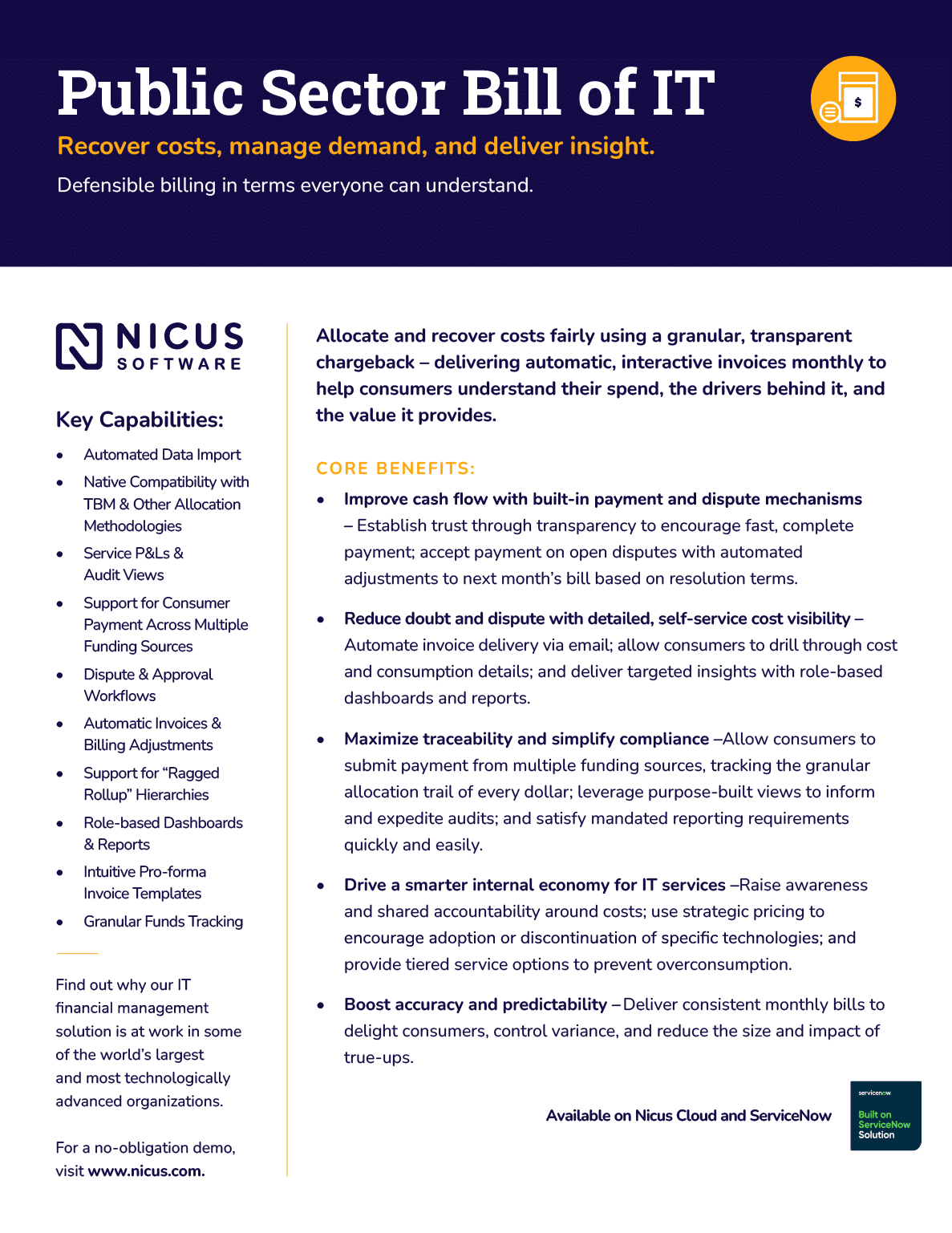 [Datasheet] Public Sector Bill of IT - Nicus Software