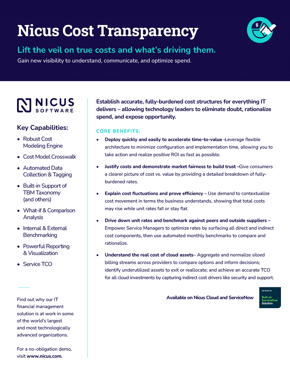 [Datasheet] Cost Transparency - Nicus Software