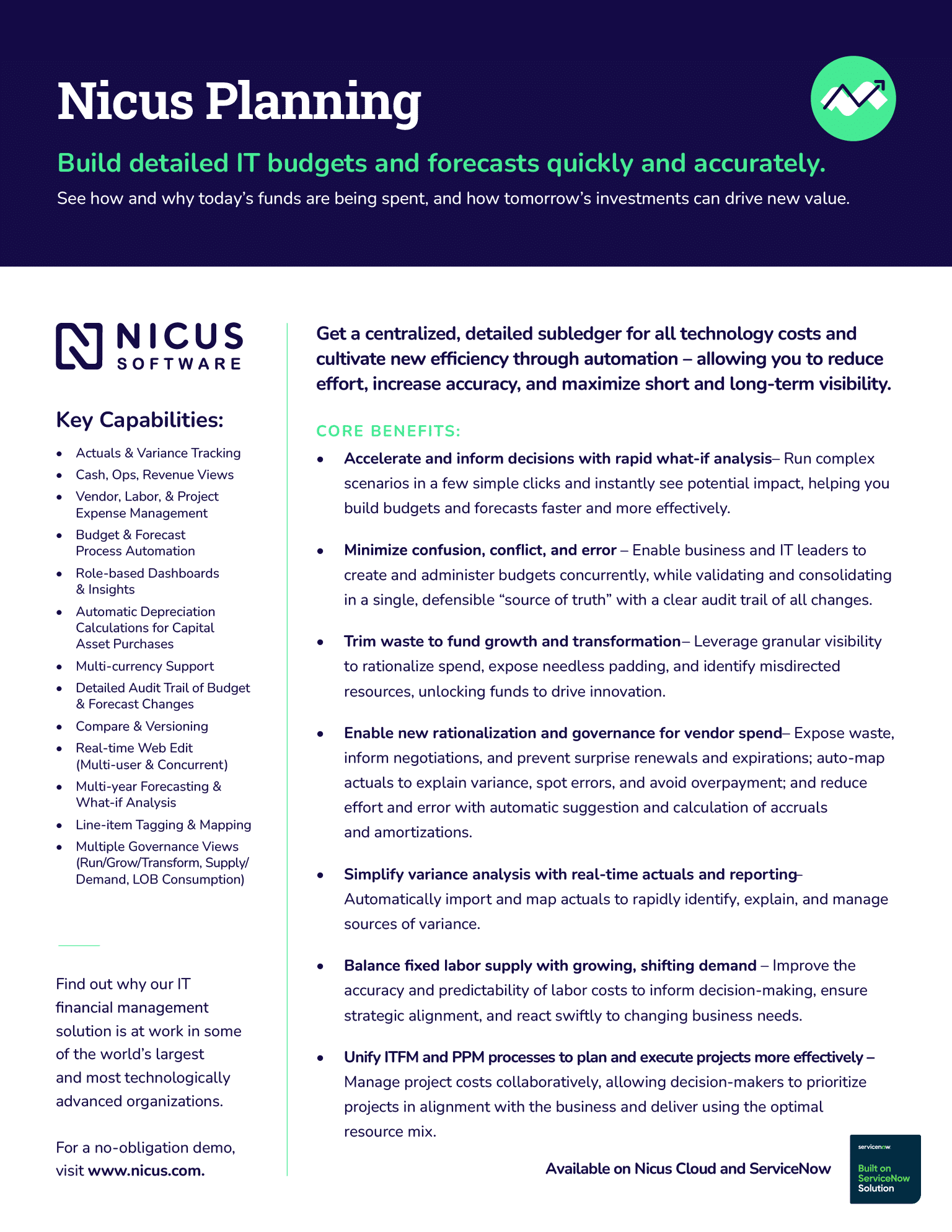 [Datasheet] IT Planning - Nicus Software