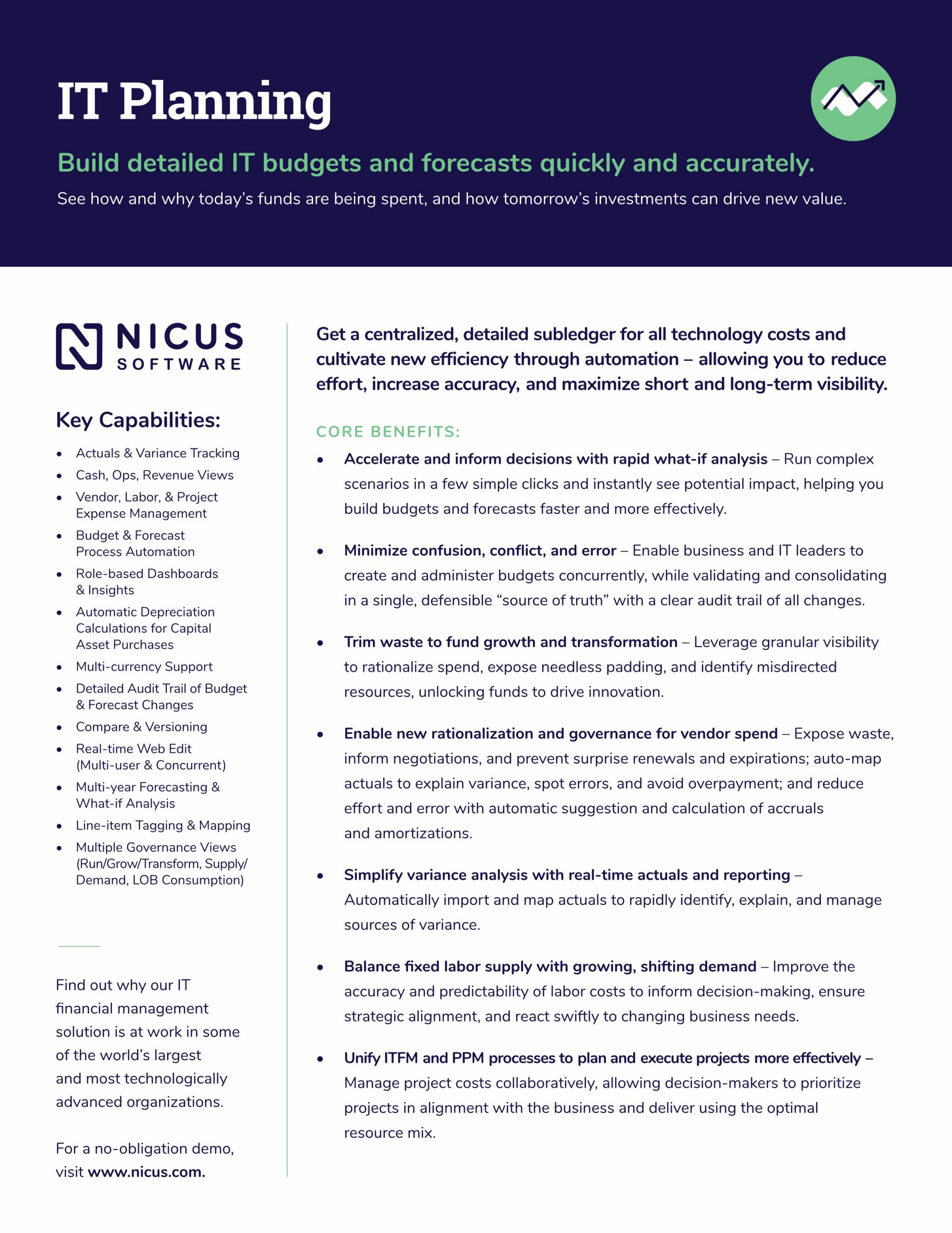 Datasheet:IT Planning | Nicus Software